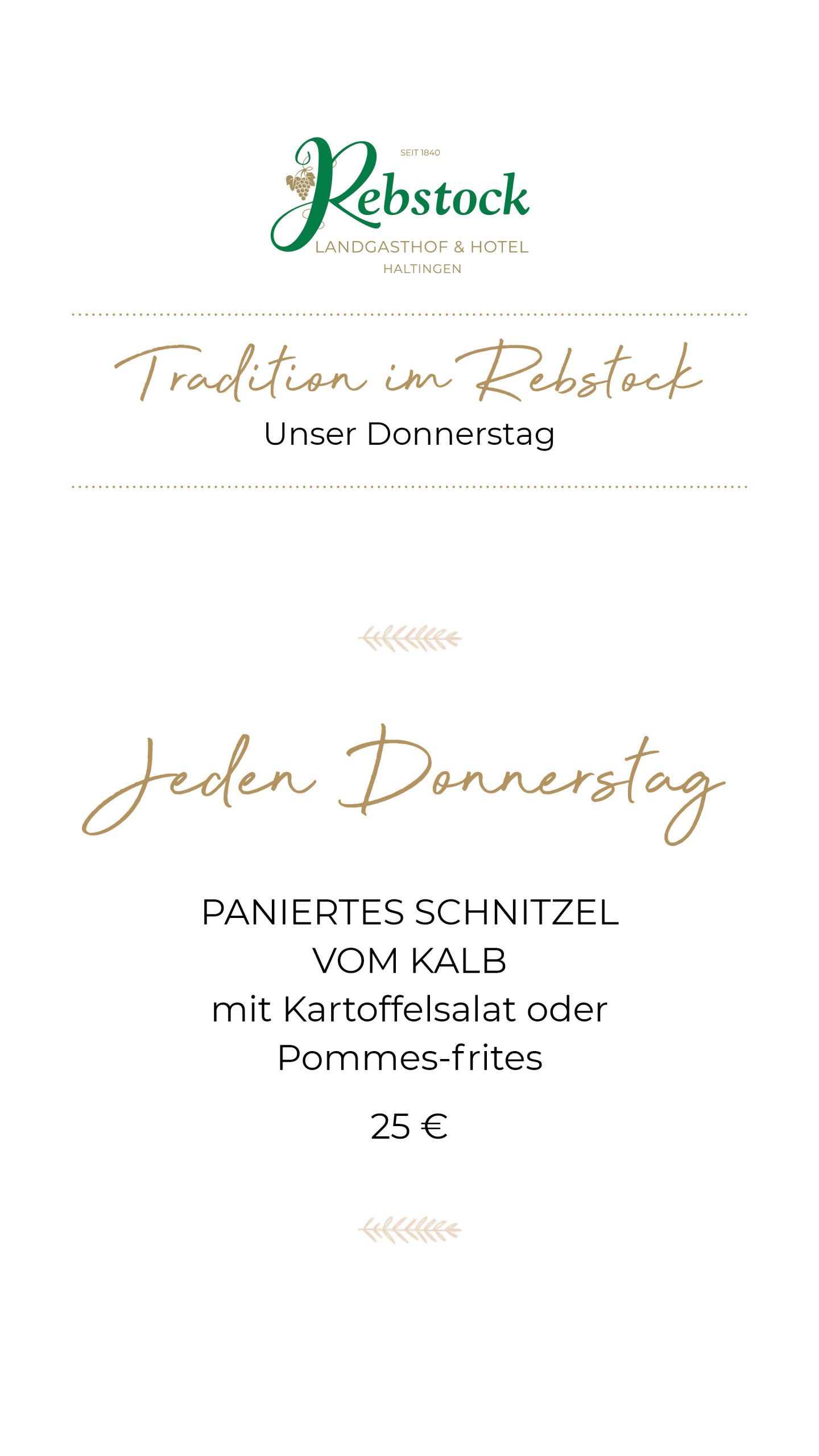 Tradition im Rebstock | Unser Donnerstag … - Landgasthof Rebstock Haltingen